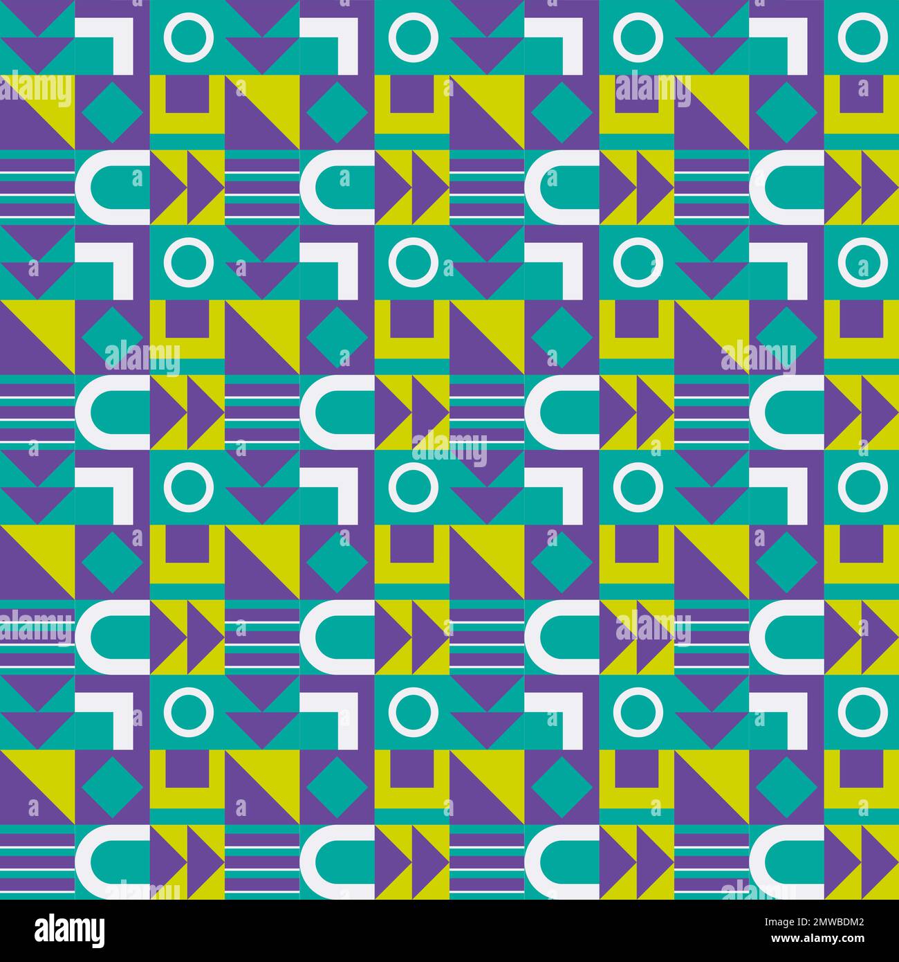 Color bauhaus style seamless Stock Vector Images - Alamy