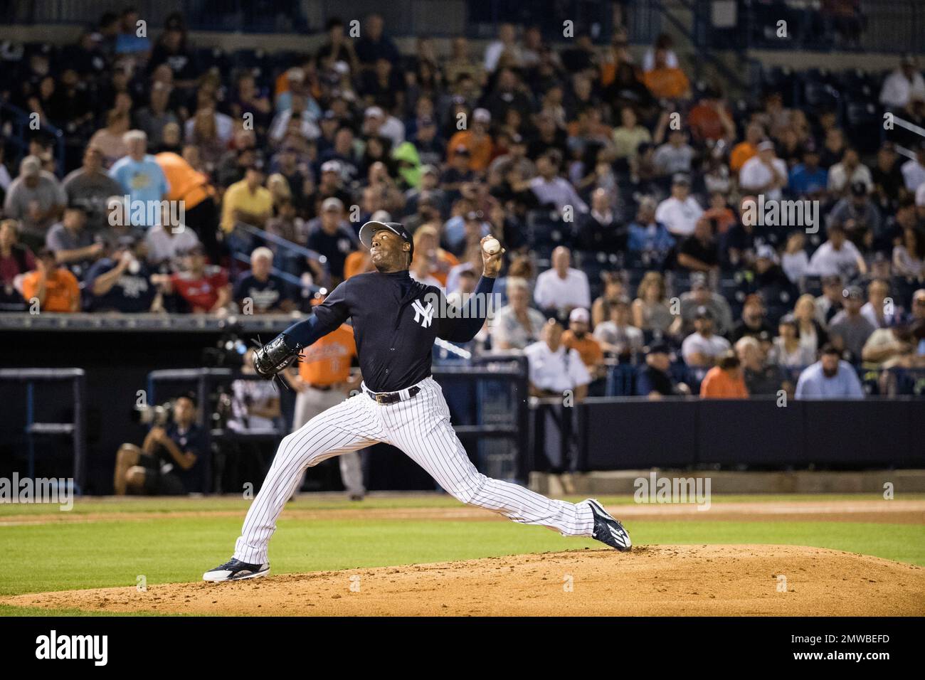 New York Yankees pitcher Aroldis Chapman during a spring training ...