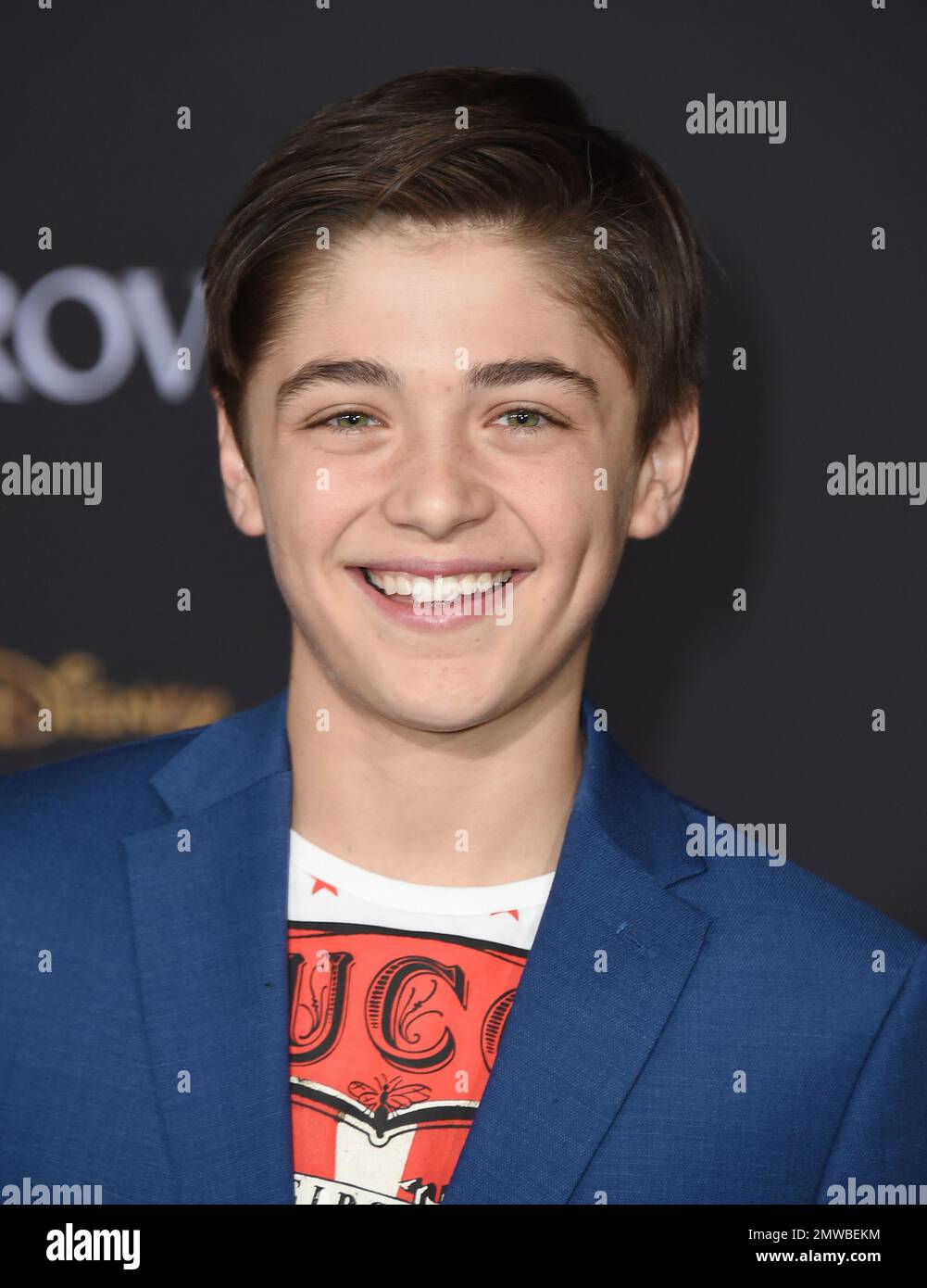 Asher Angel arrives at the world premiere of "Beauty and the Beast" at the El Capitan Theatre on ...