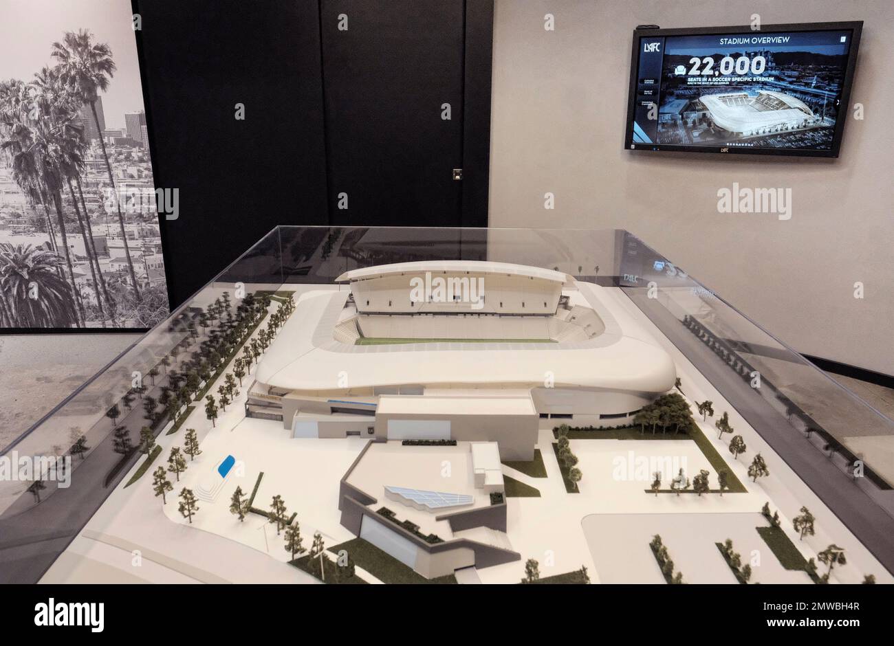 This Friday, Feb. 17, 2017, photo shows a model of the new stadium for ...