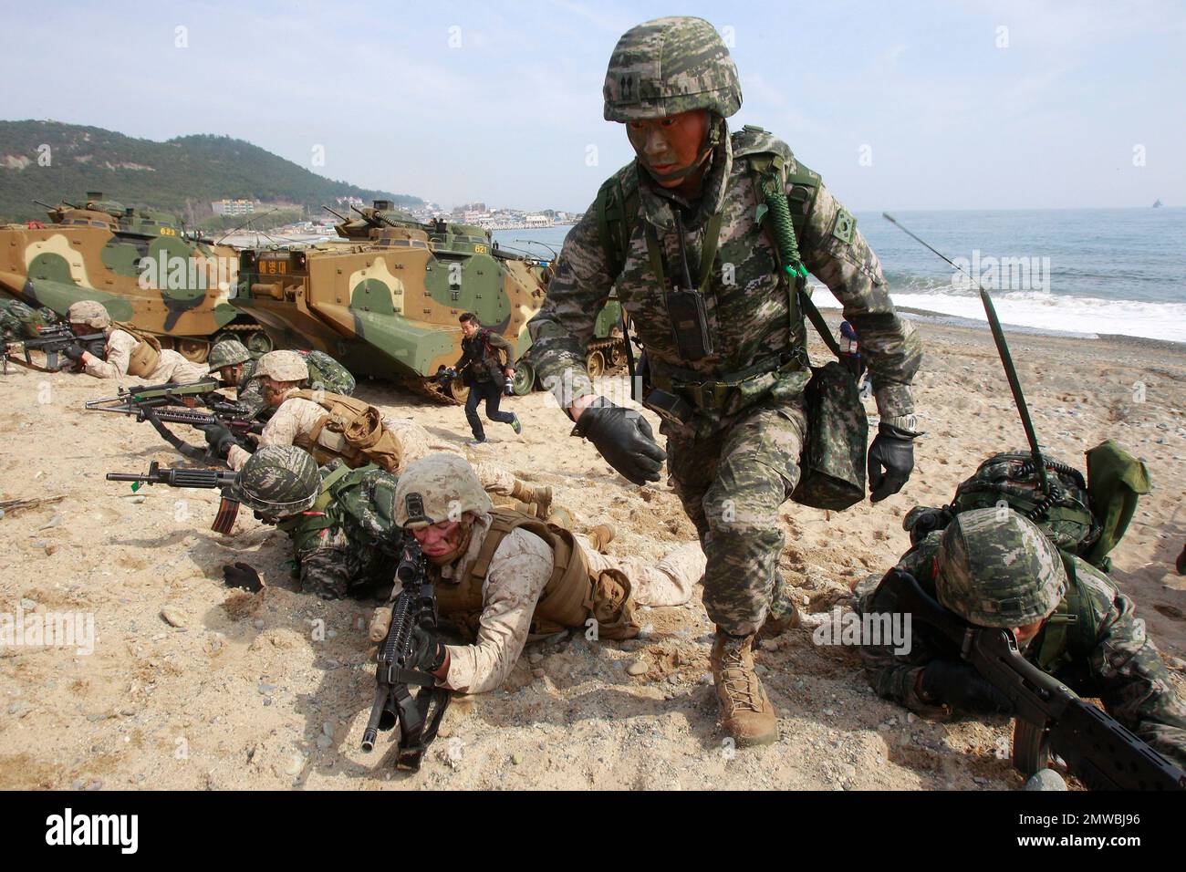 FILE - In this March 31, 2014 file photo, South Korean and U.S. Marines ...