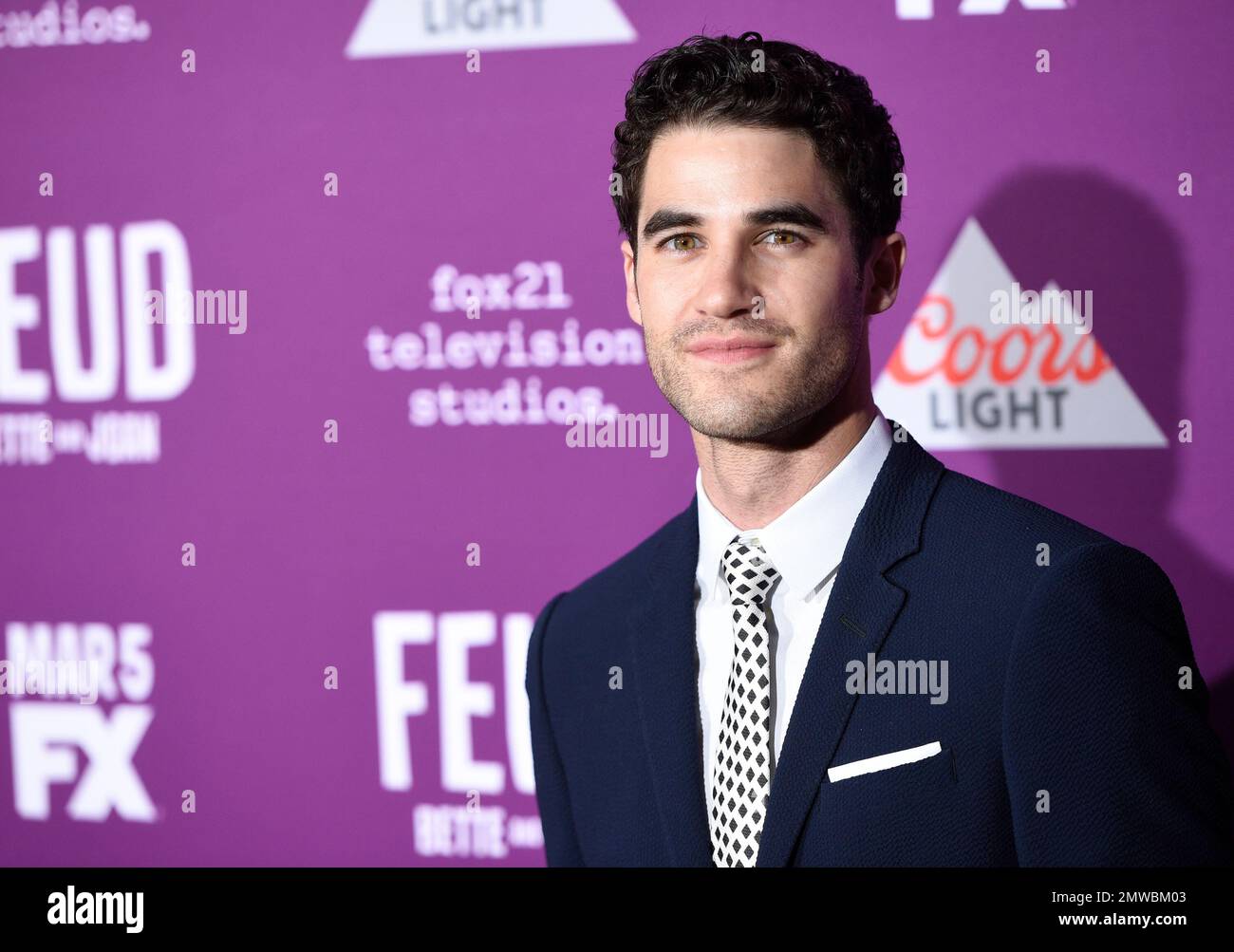 Darren Criss arrives at the Los Angeles Premiere of "Feud: Bette and Joan" at the TCL Chinese ...