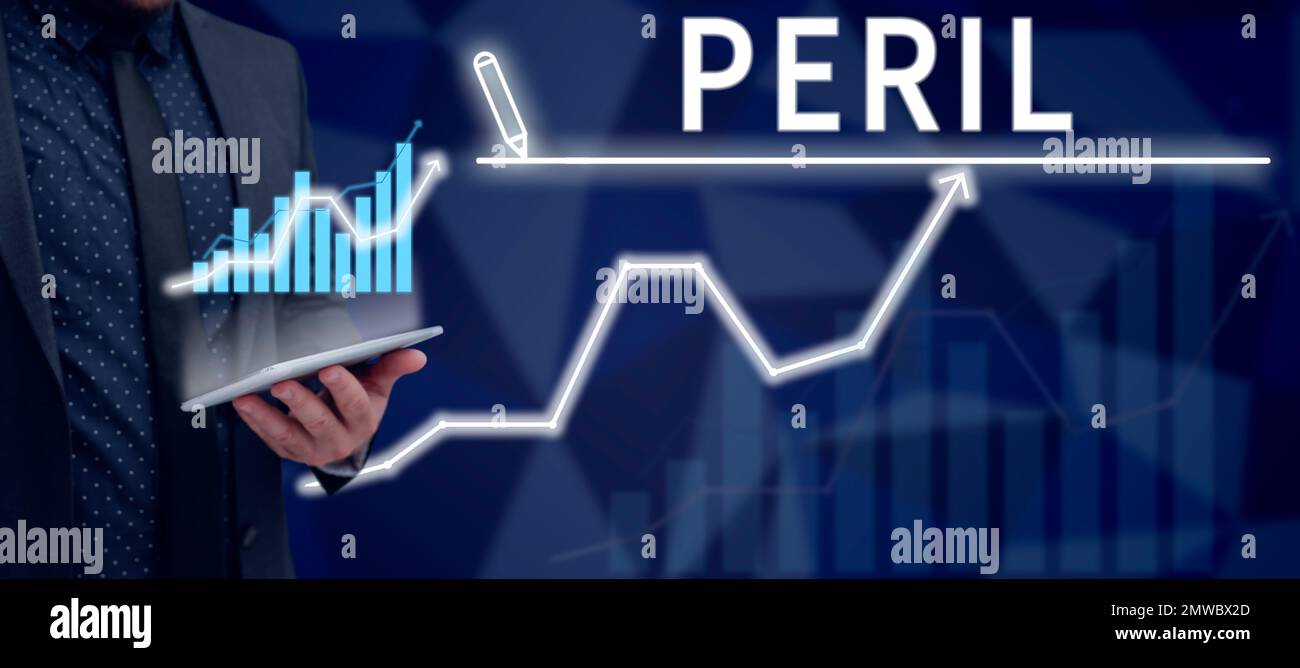 Conceptual display Peril. Word Written on indicates something extremely ...