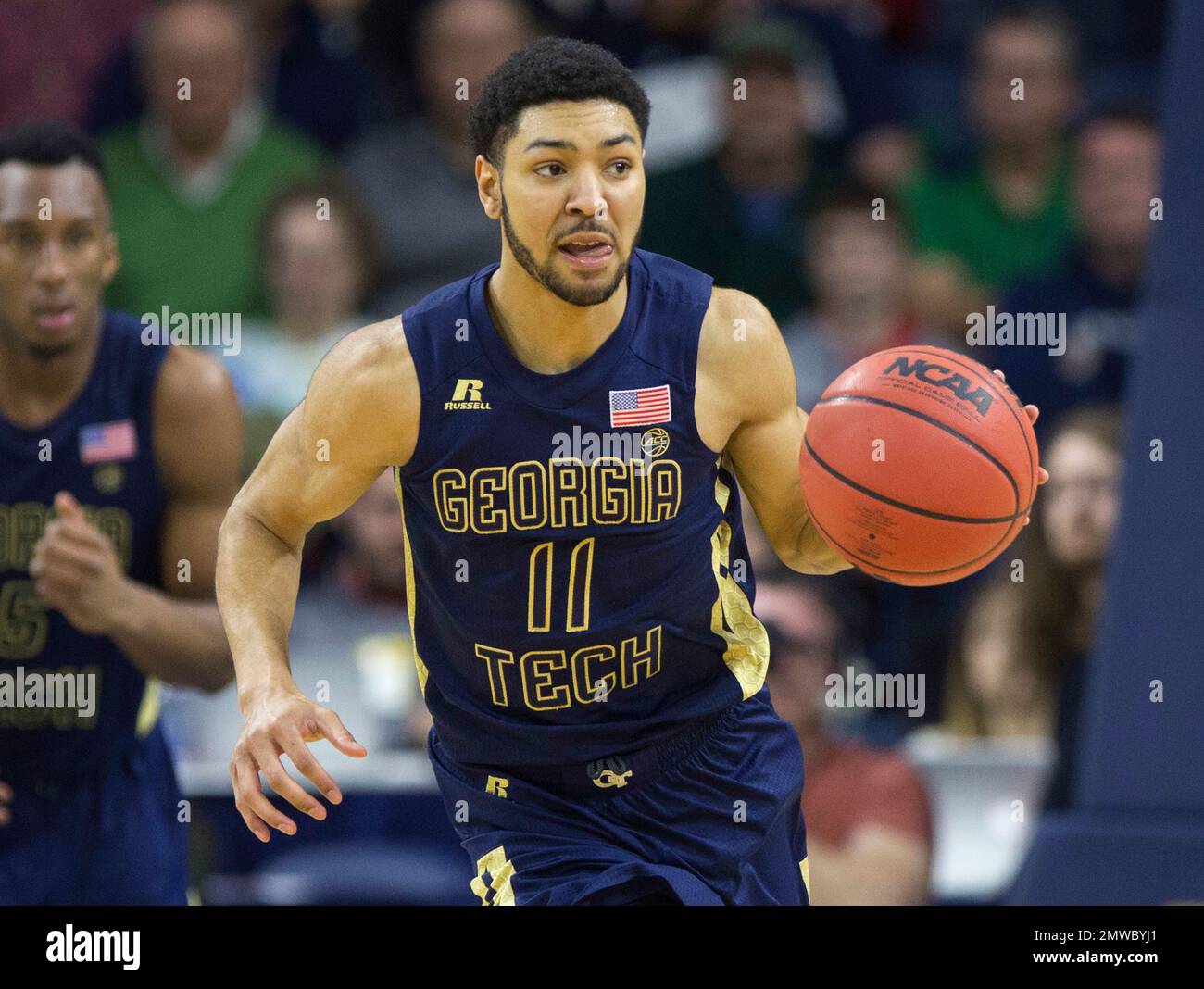 Georgia Tech’s Josh Heath (11) drives downcourt during the second half ...