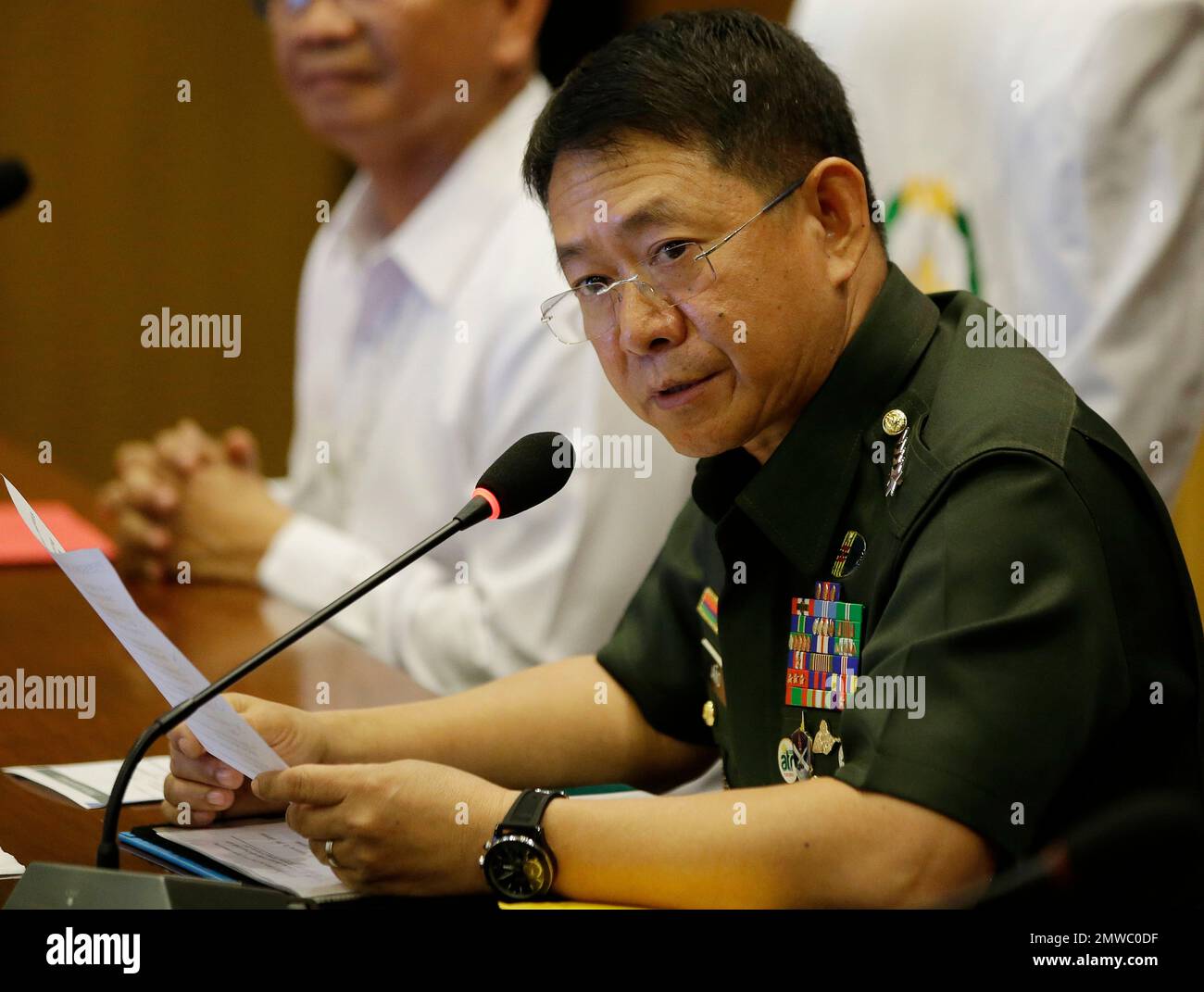 Philippine military chief General Eduardo Ano delivers a speech at Camp ...