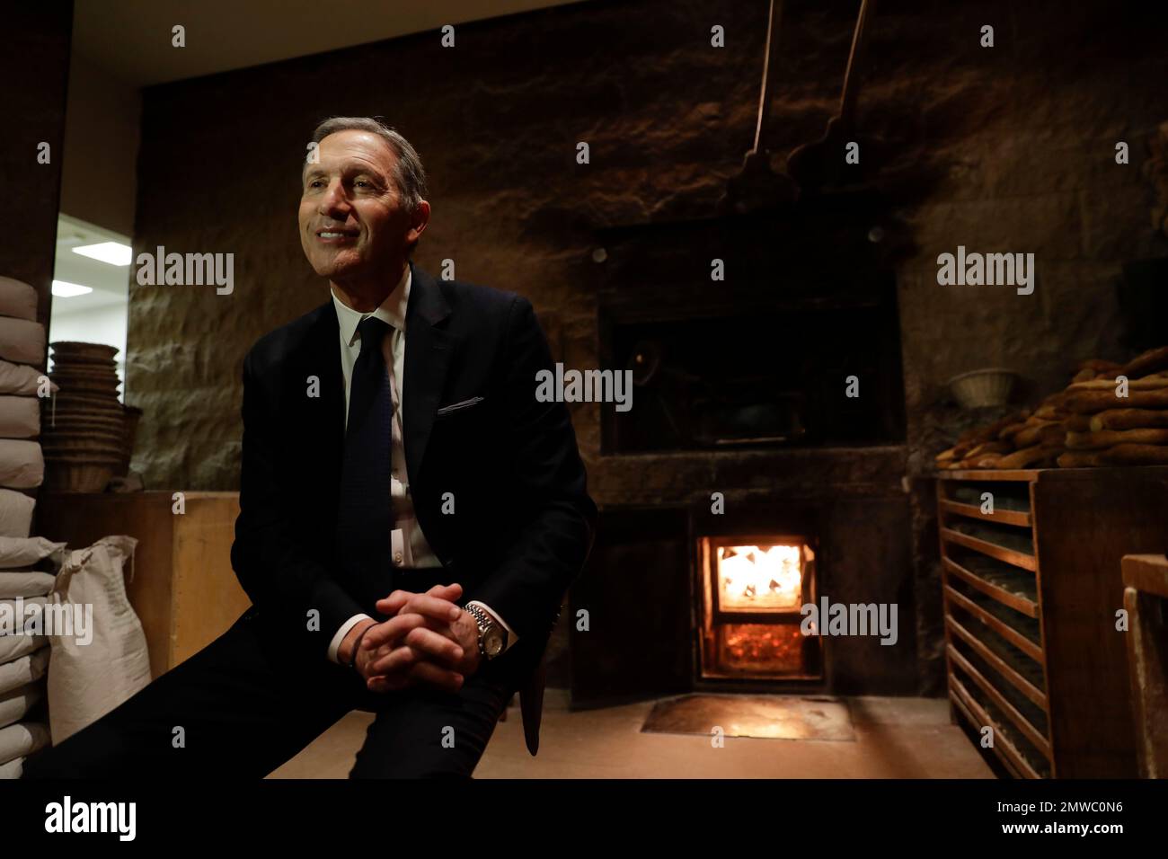 In this image taken on Monday, Feb. 27, 2017, Starbucks CEO Howard ...