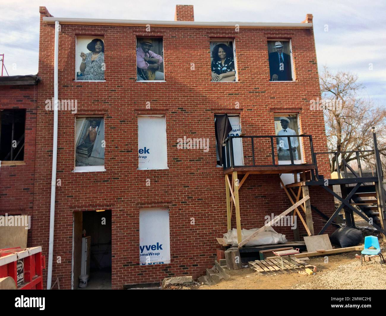 This Feb. 17, 2017 photo shows images in the windows of the August ...