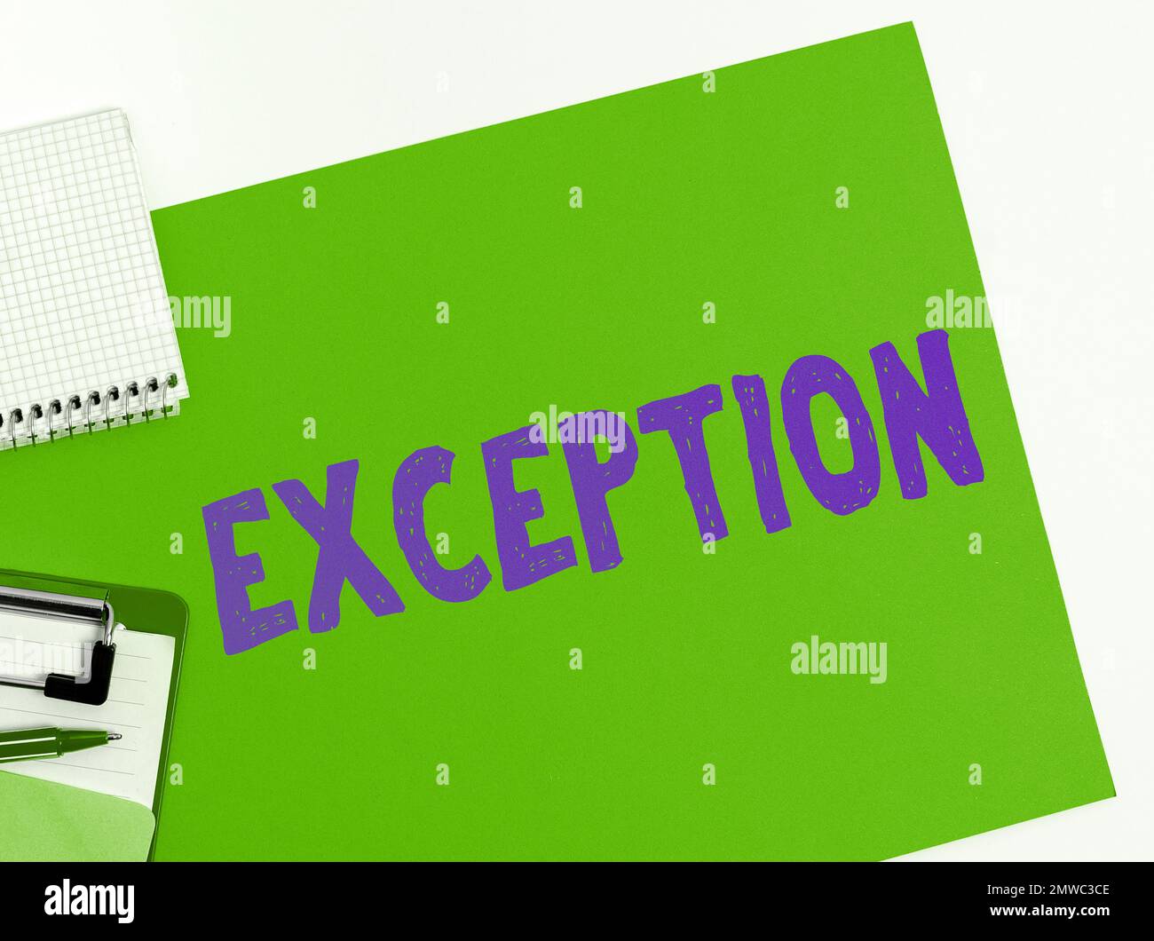Handwriting text Exception. Business approach person or thing that is ...