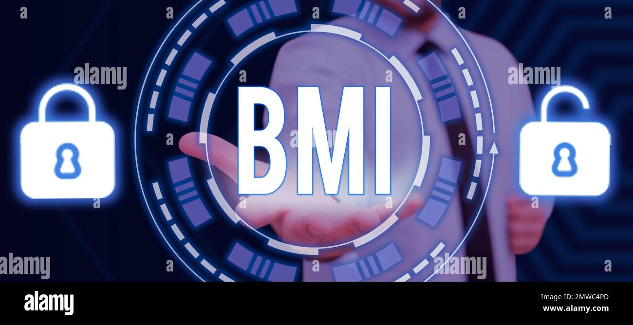 Text sign showing Bmi. Internet Concept Method of estimating body fat ...