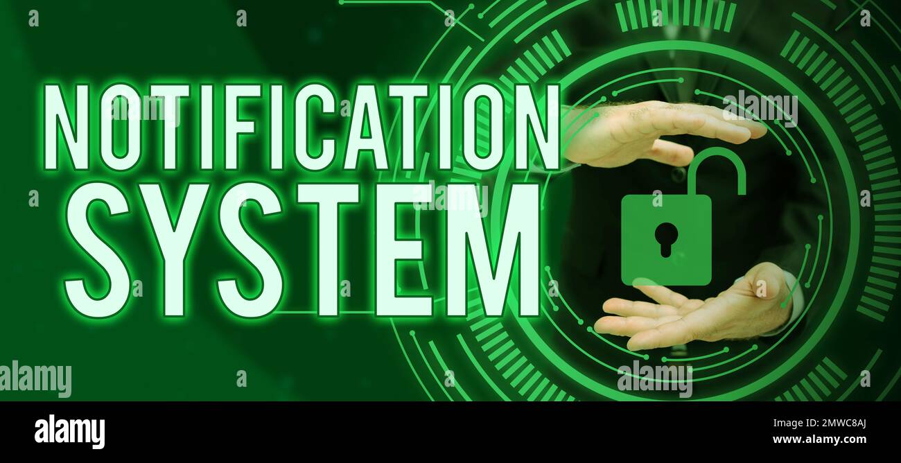 Text showing inspiration Notification System. Concept meaning Do not ...