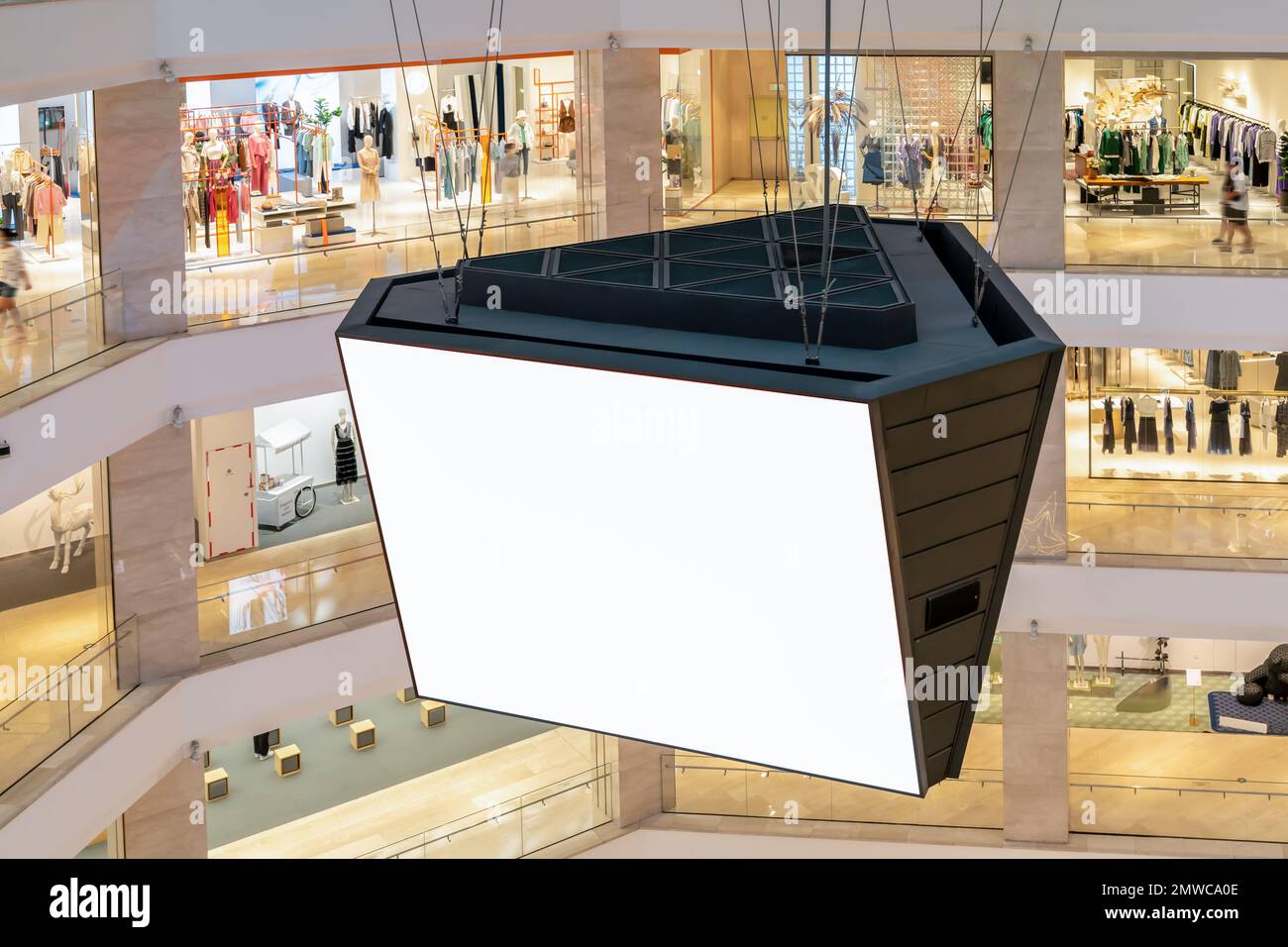 An empty billboard in modern shopping mall interior Stock Photo - Alamy