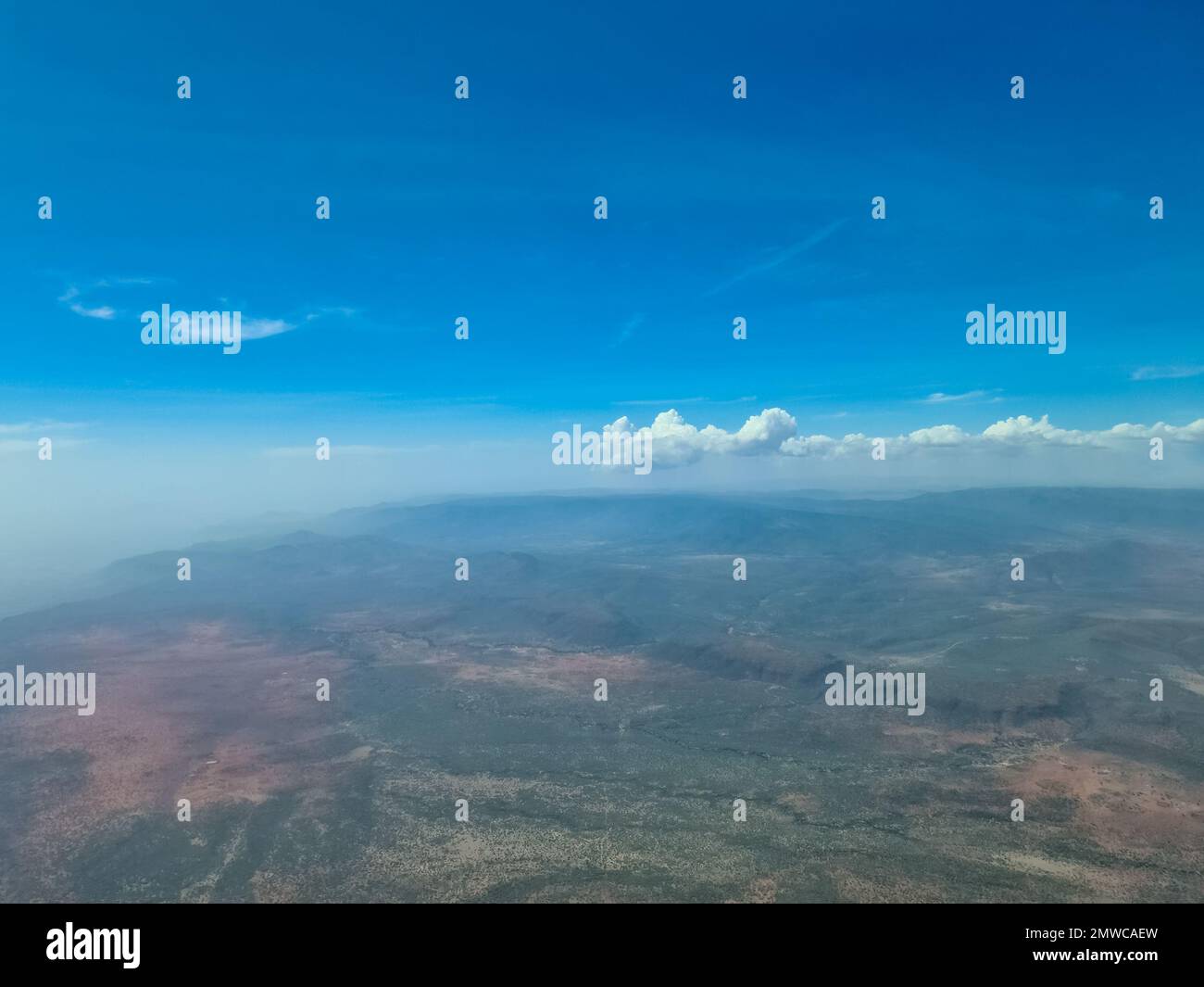 View from an aircraft onto the savannah in Kenya Stock Photo - Alamy