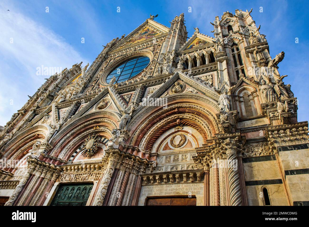 Facade of Siena Cathedral, Gothic architectural style, Siena, Tuscany ...