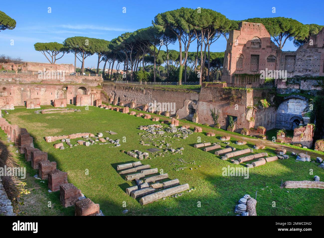 Historic stadium Hippodrome of Emperor Domitian with rear bend around ...