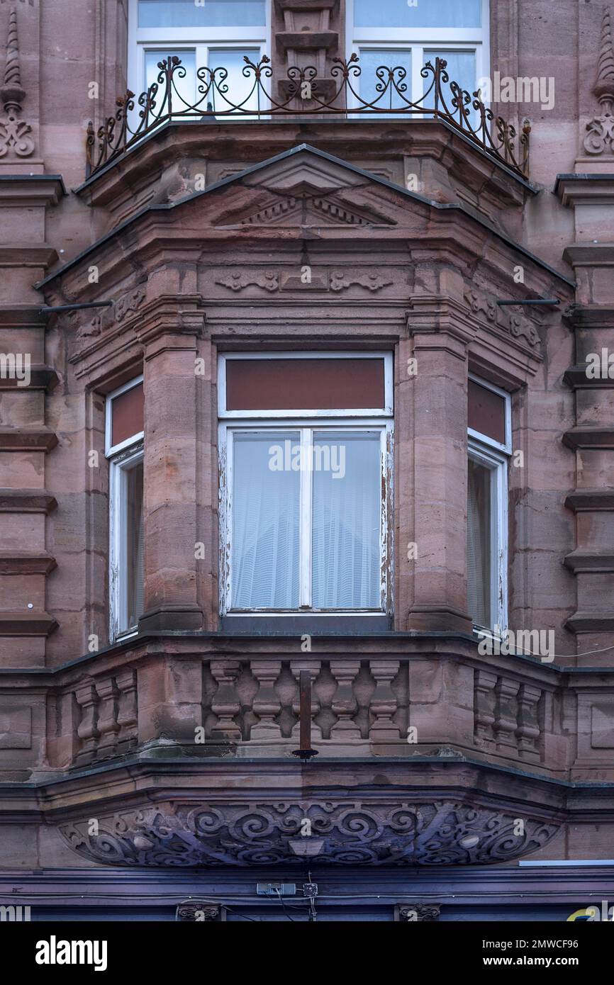 Historic bay window, Klaragasse, Nuremberg, Middle Franconia, Bavaria ...