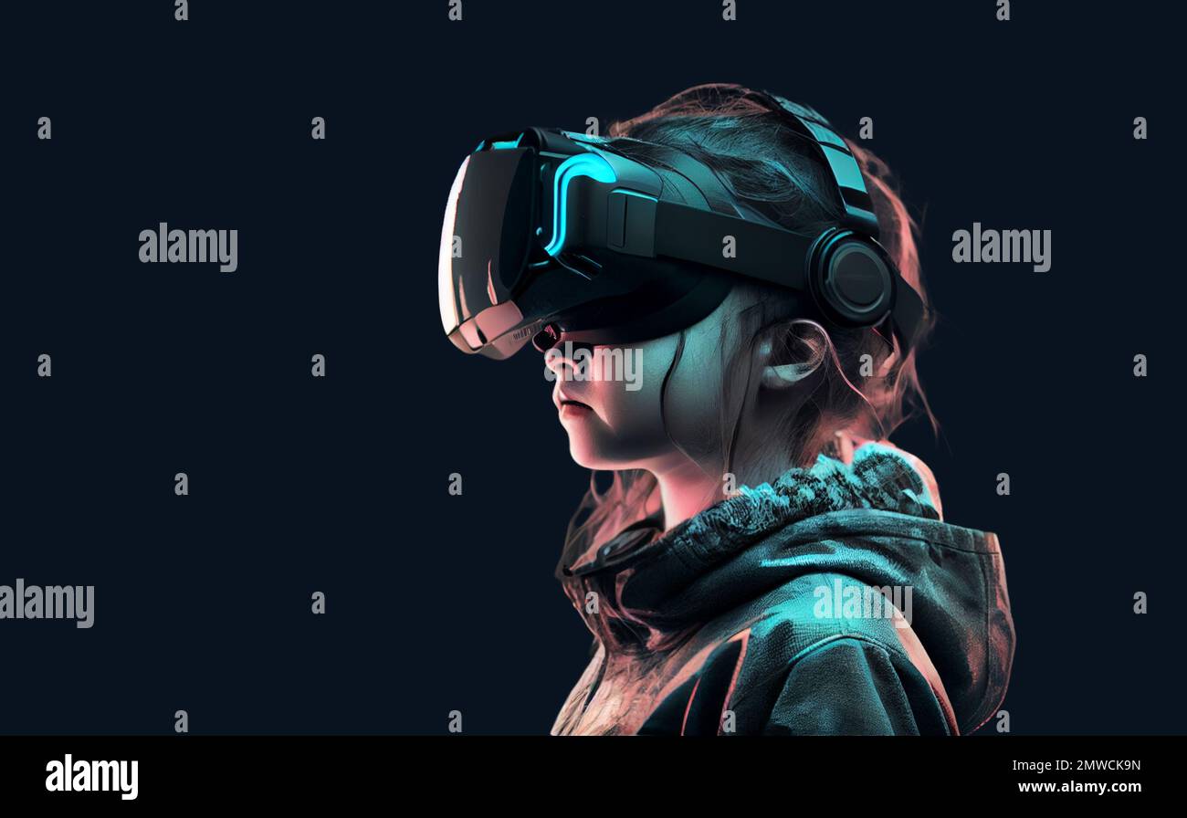 Girl wearing vr headset hi-res stock photography and images - Alamy