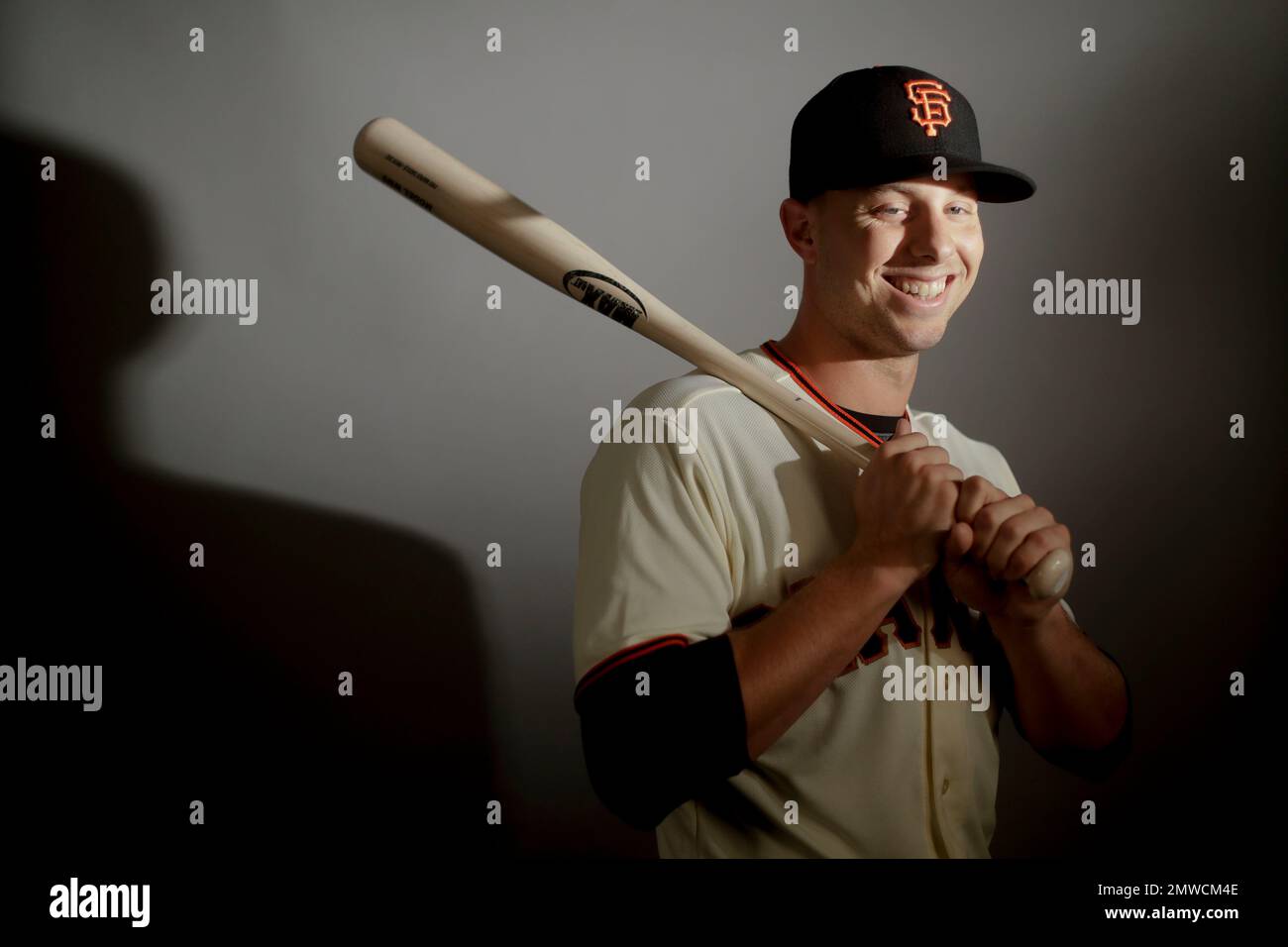 This is a 2017 photo of second baseman Austin Slater of the San ...