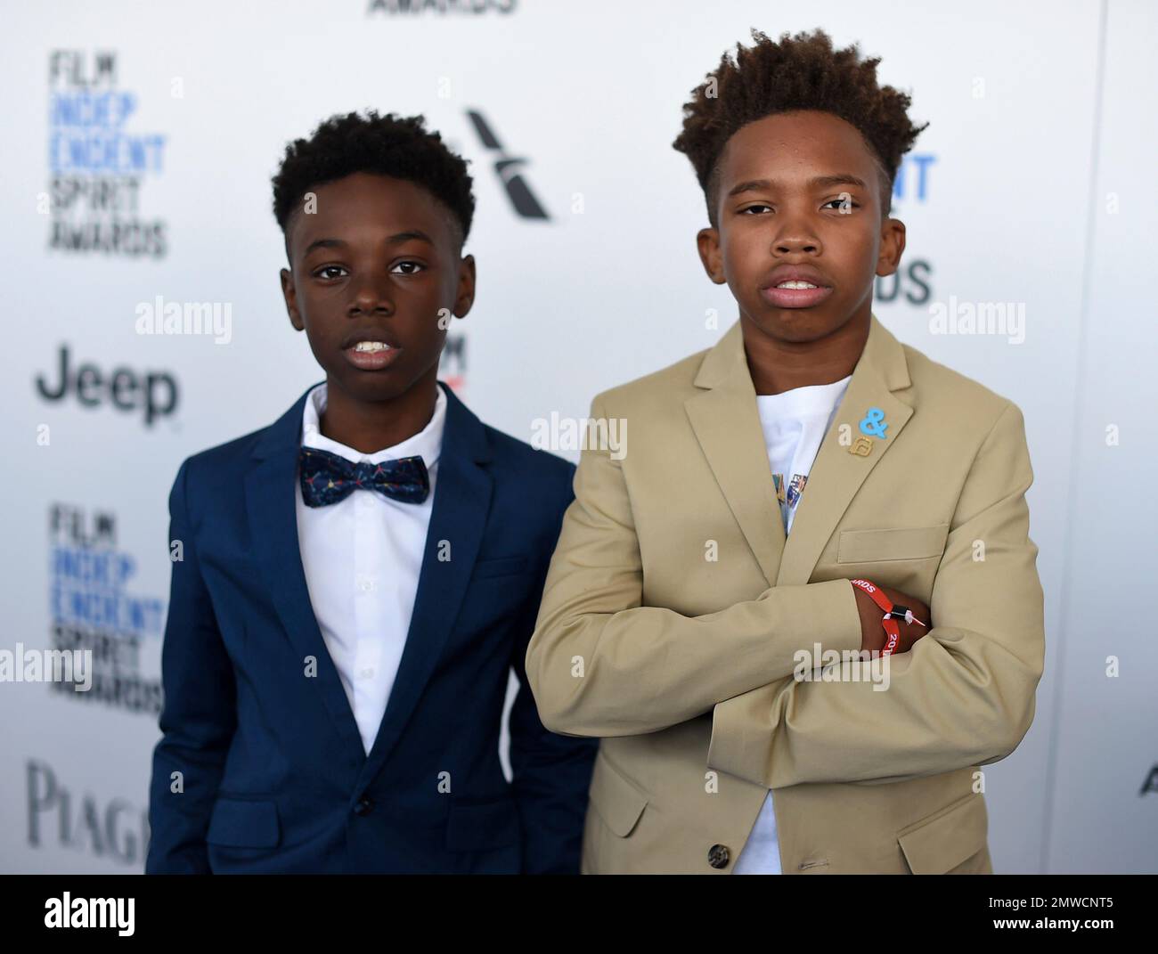 Alex R. Hibbert, left, and Jaden Piner arrive at the Film Independent ...