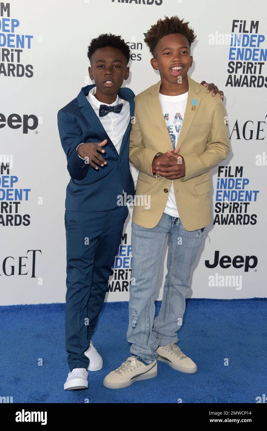 Alex R. Hibbert, left, and Jaden Piner arrive at the Film Independent ...