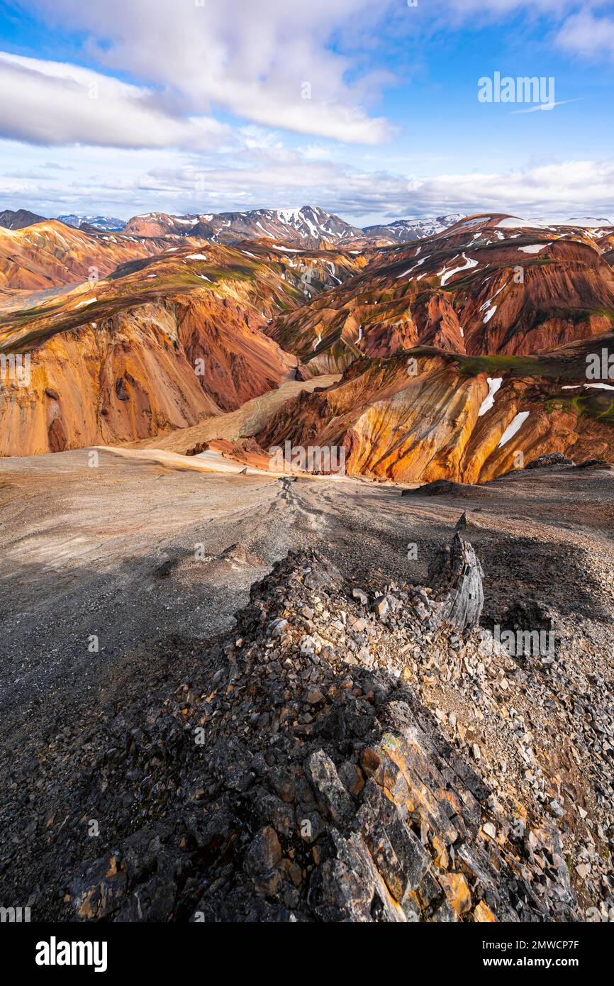 View from Blahnukur, Landscape panorama, Dramatic volcanic landscape ...