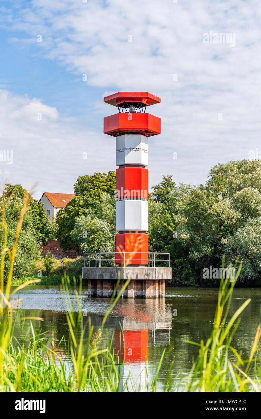 Lighthouse as a landmark of the optical industry, Rathenow, Havelland ...
