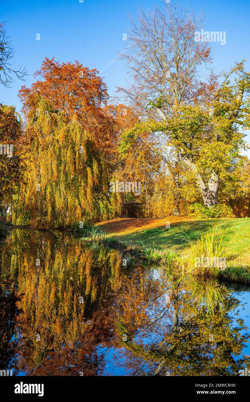 Water channel in the Marly Garden in autumn, Sanssouci Park World ...