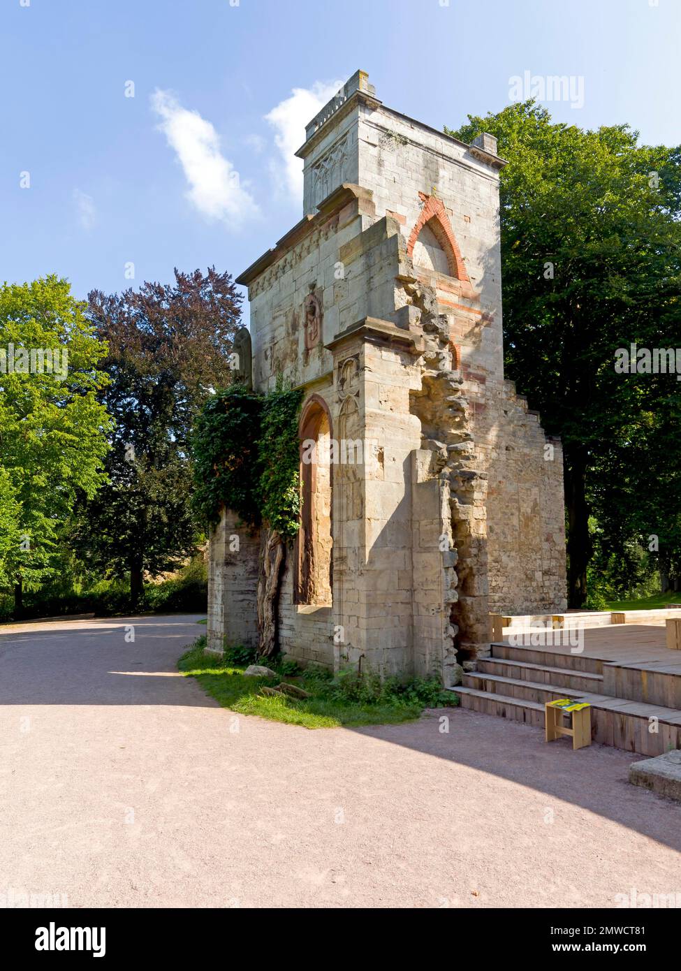 Templar House, Tower Ruin, Park on the Ilm, Weimar, Thuringia, Germany ...