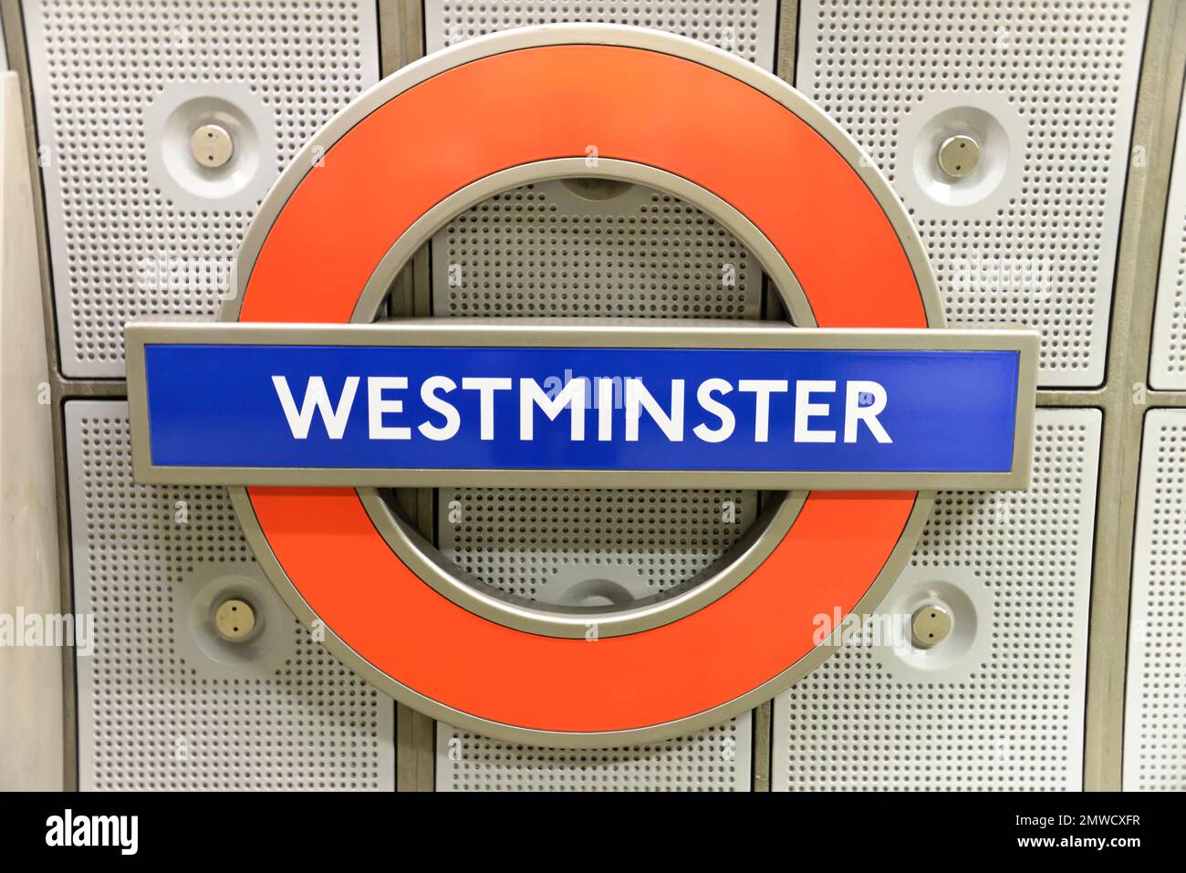 Underground sign WESTMINSTER, London, England, Great Britain Stock ...