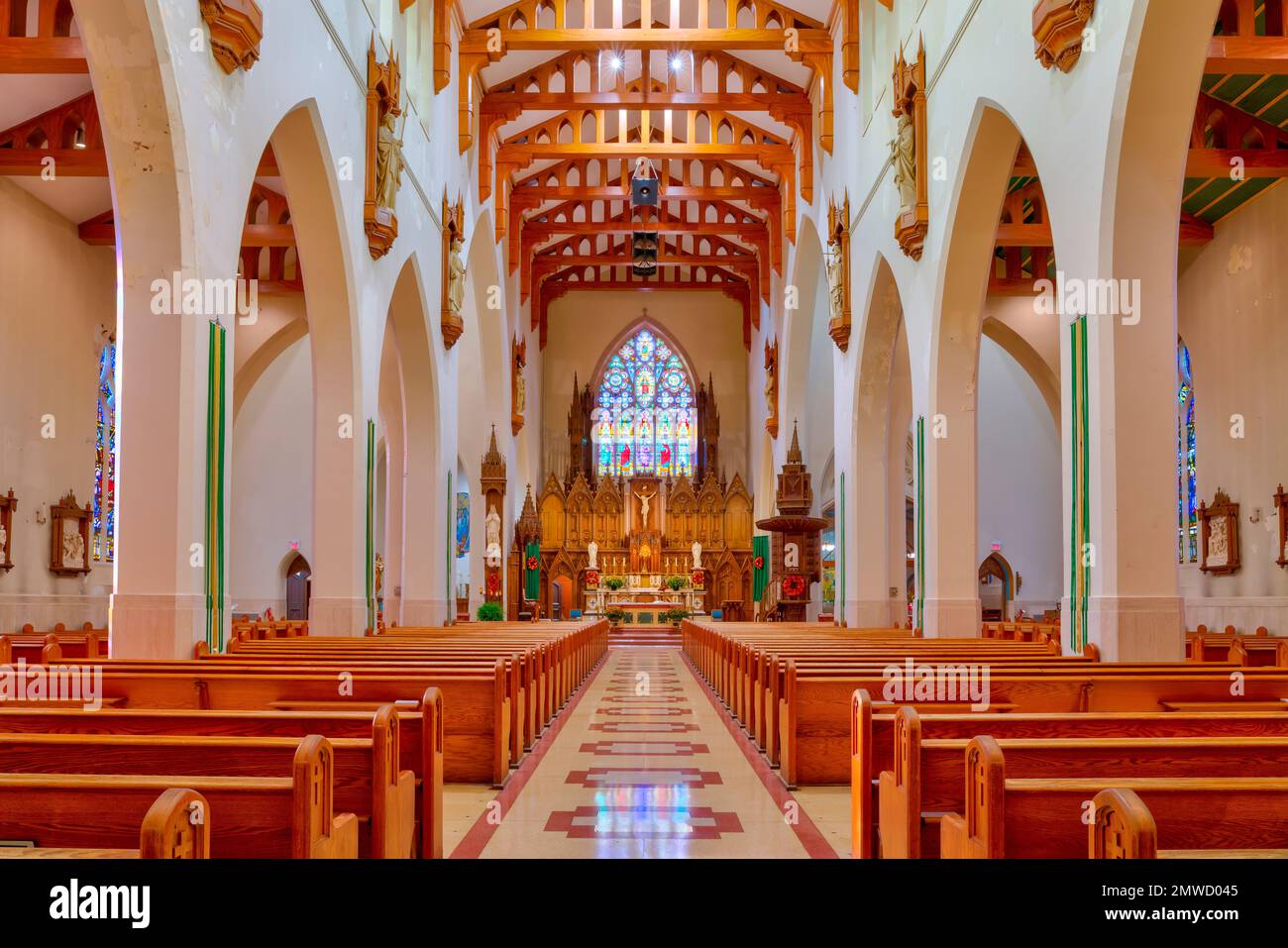 Interior of the Cathedral of the Immaculate Conception at Saint John, New Brunswick, Canada ...
