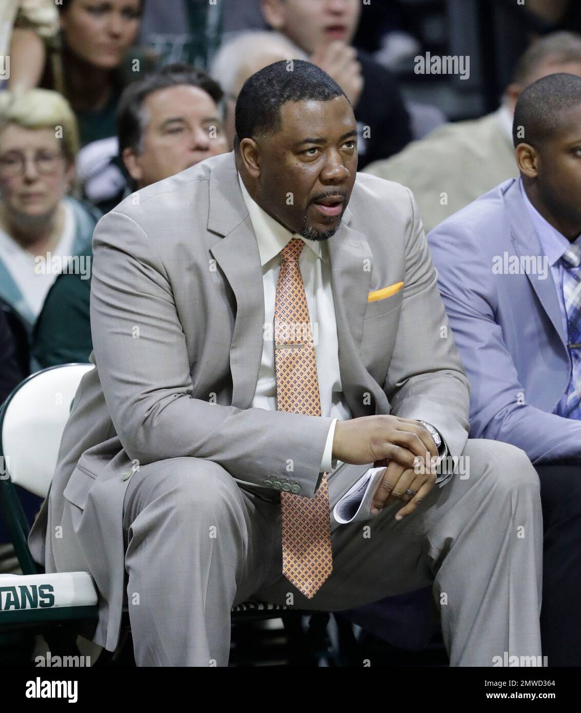 Michigan State associate head coach Dwayne Stephens watches during the ...