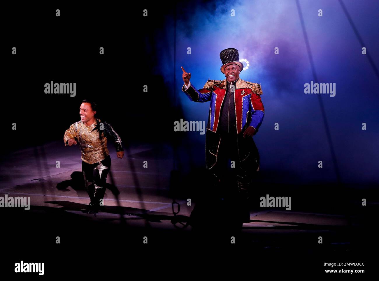 The ringmaster and his sidekick perform during the opening night show ...
