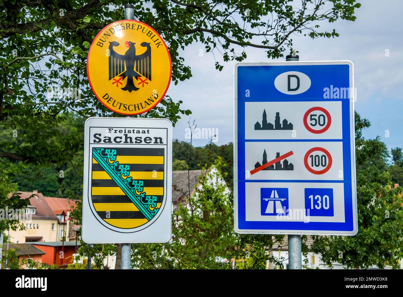 Sign Free State of Saxony, Federal Republic of Germany, traffic rules ...
