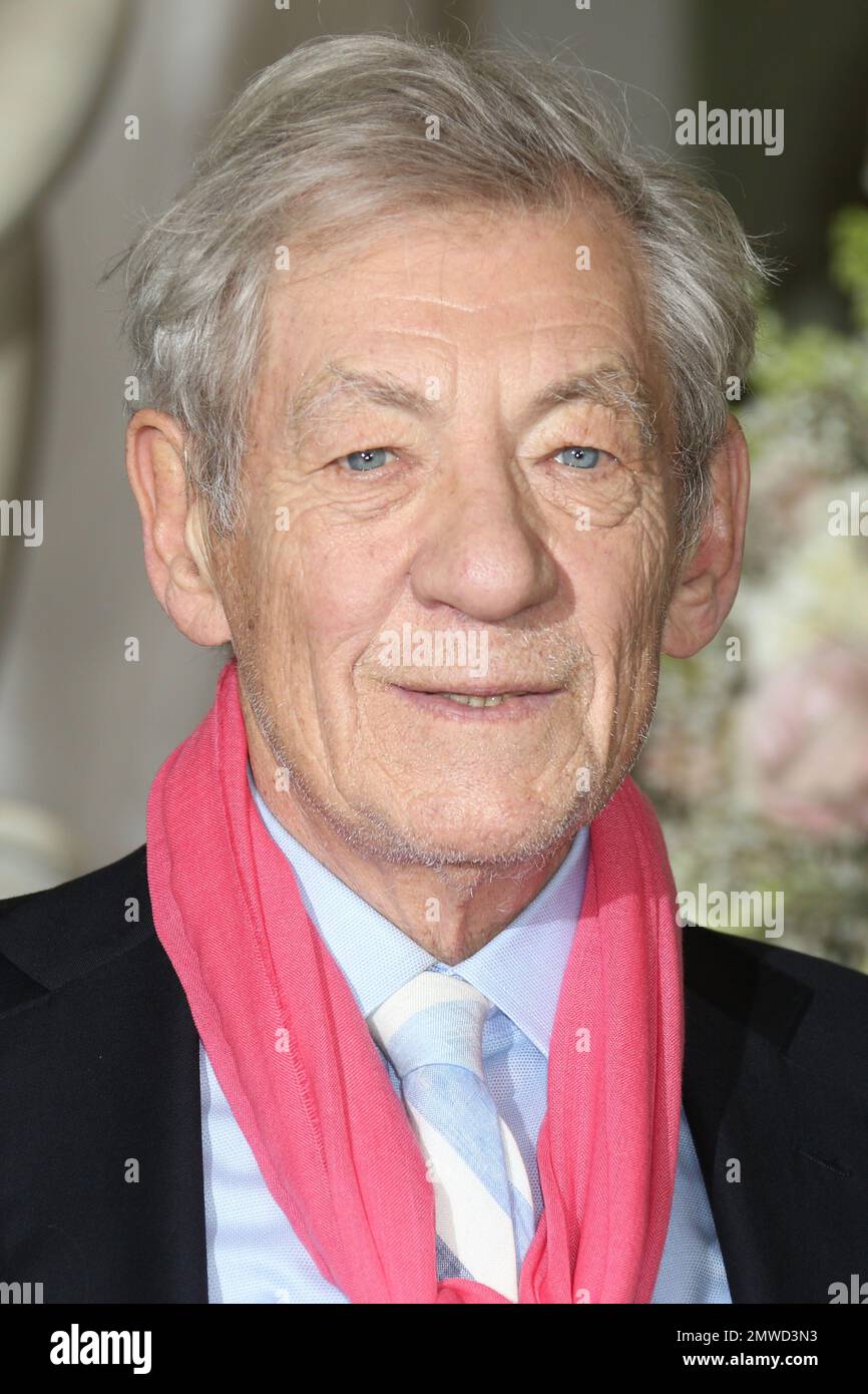 Sir Ian McKellen poses for photographers ahead of a screening for the ...