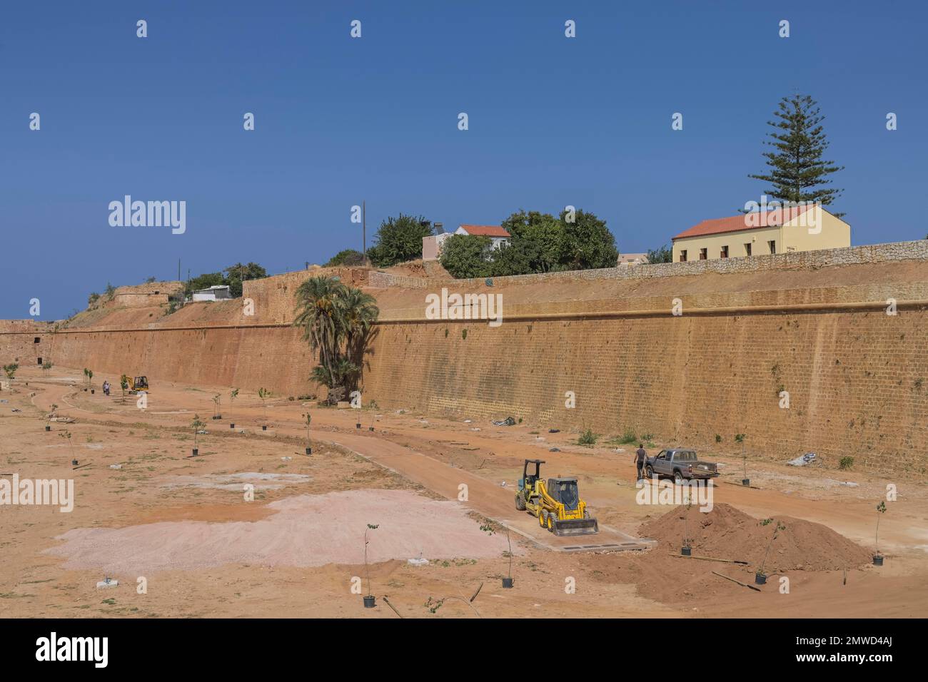 City Wall, Firka and Schiavo Bastion, Chania, Crete, Greece Stock Photo ...