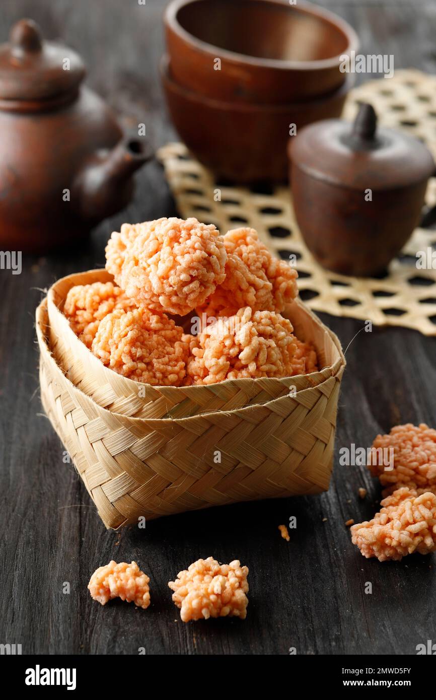 Rangginang Terasi Mini, Rice Crackers from Java, Indonesia Stock Photo ...
