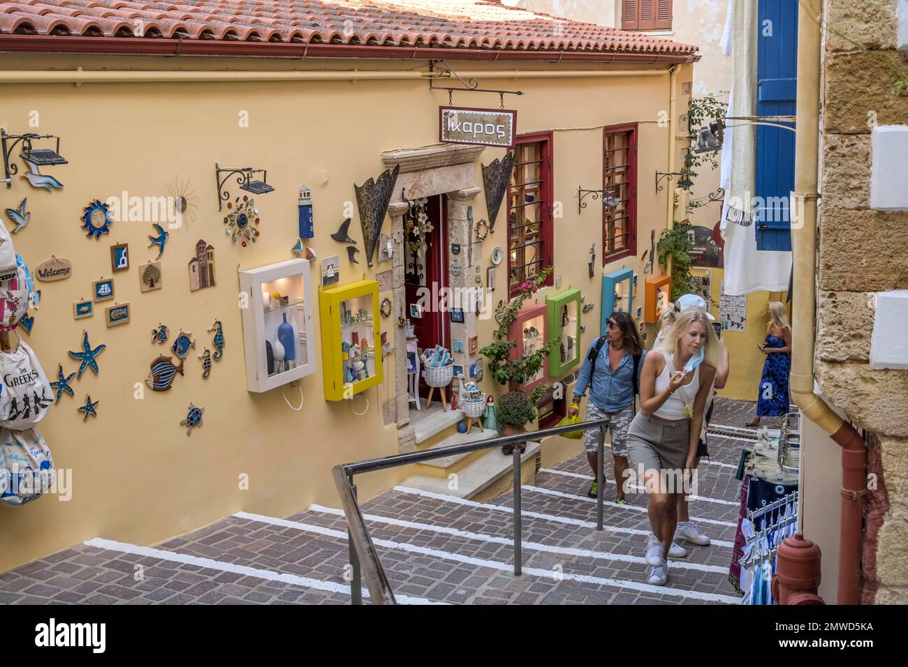 Souvenir Shop, Old Town Alley, Topanas Quarter, Chania, Crete, Greece ...