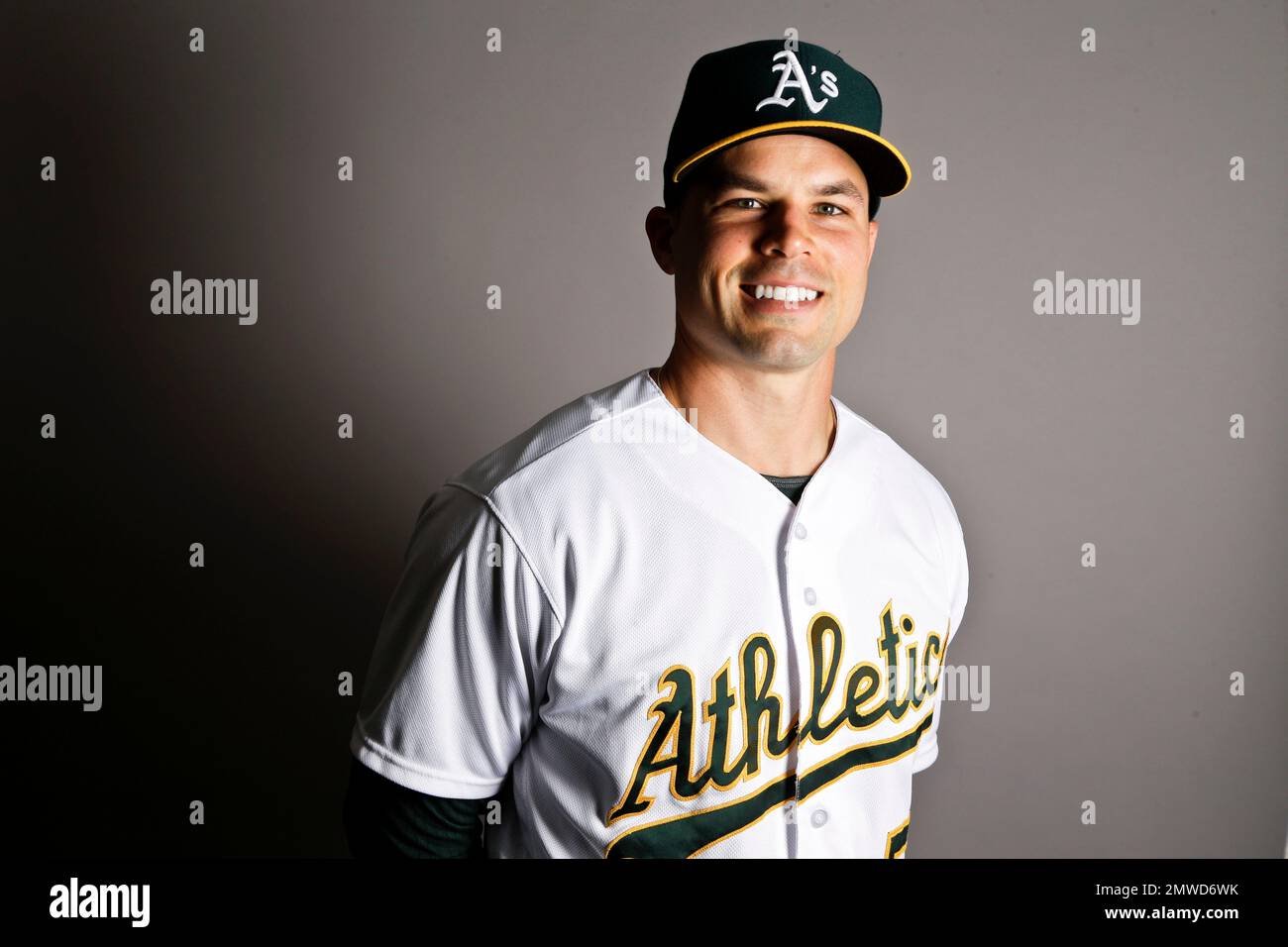 This is a 2017 photo of center fielder Jake Smolinski of the Oakland ...