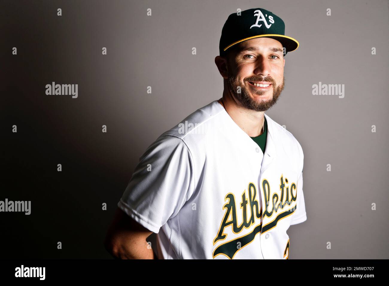 This is a 2017 photo of third baseman Trevor Plouffe of the Oakland ...