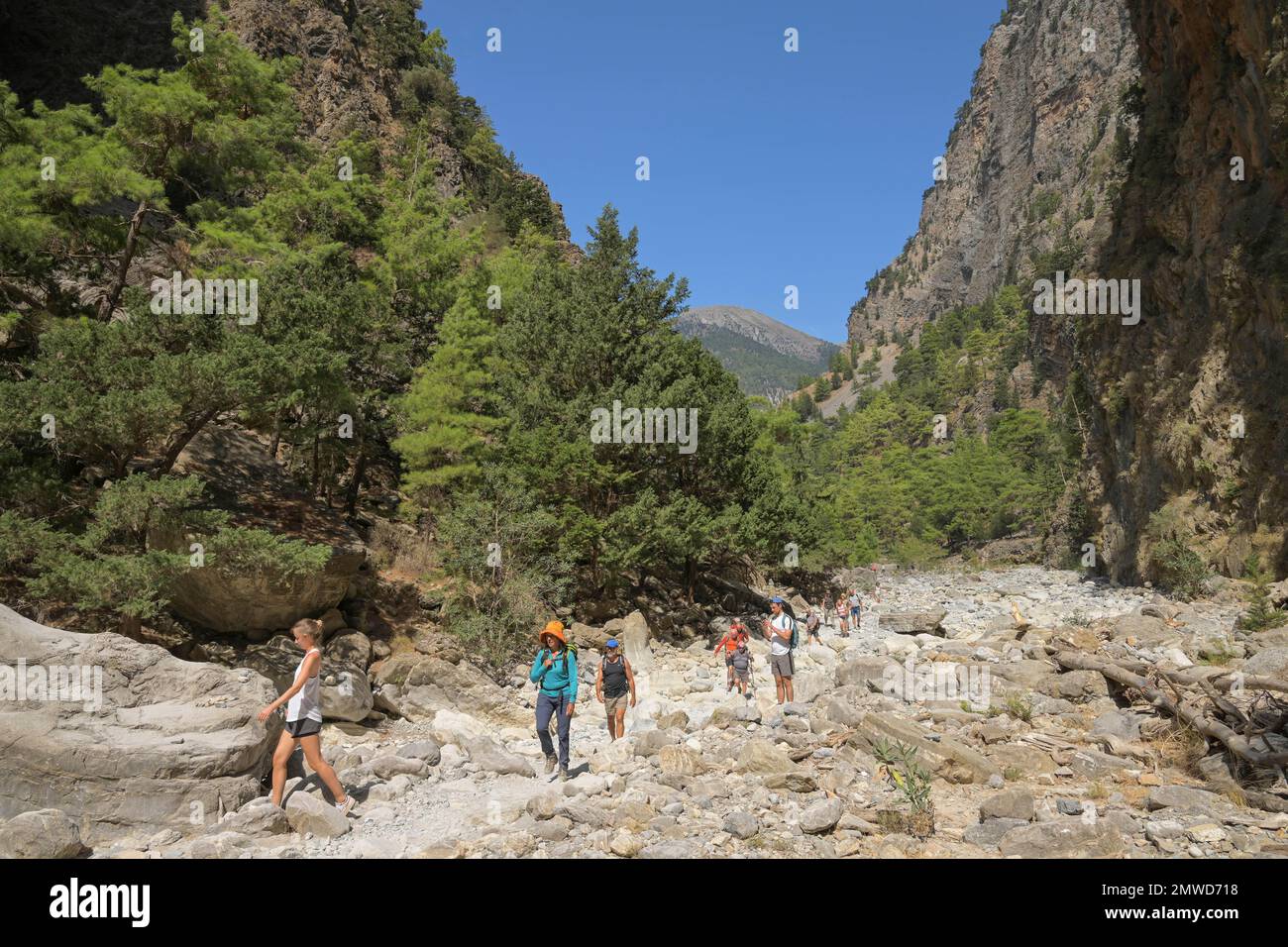 Hiking trail, middle passage, Samaria Gorge, Crete, Greece Stock Photo ...