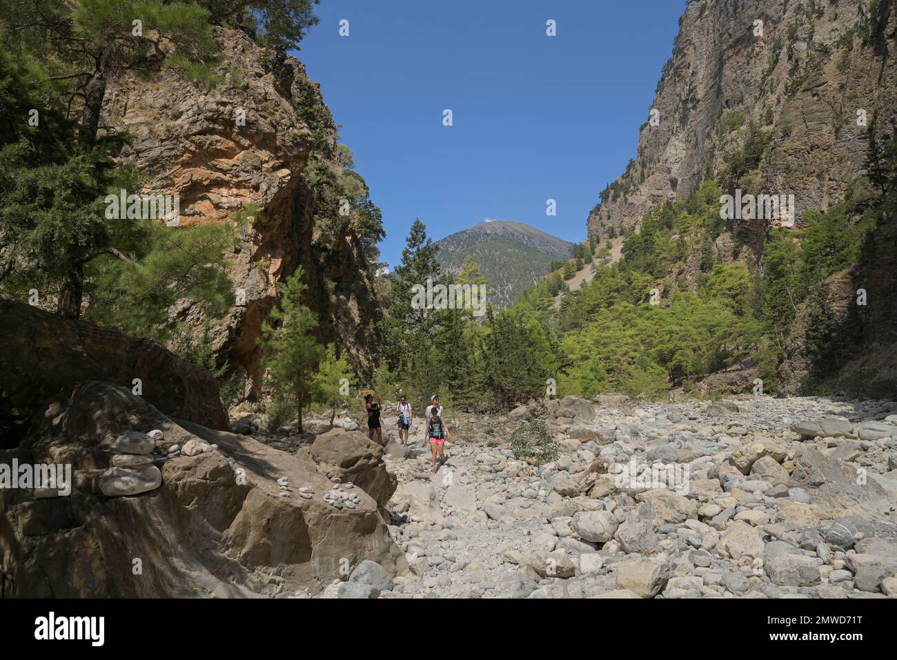 Hiking trail, middle passage, Samaria Gorge, Crete, Greece Stock Photo ...