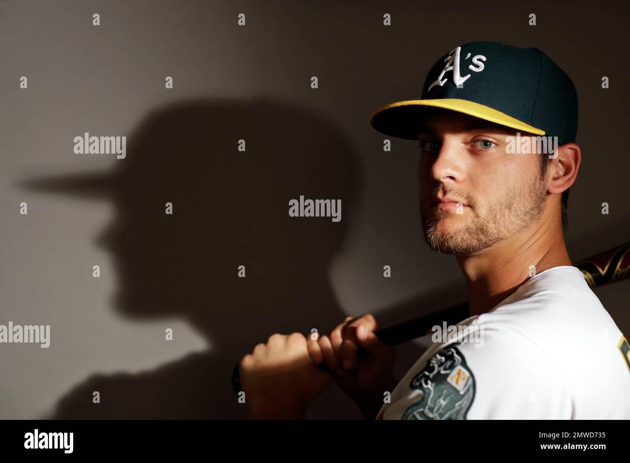 This is a 2017 photo of shortstop Chad Pinder of the Oakland Athletics ...