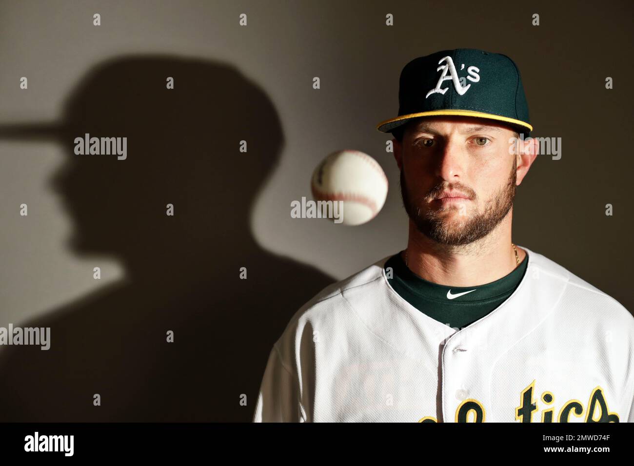 This is a 2017 photo of relief pitcher Josh Smith of the Oakland ...