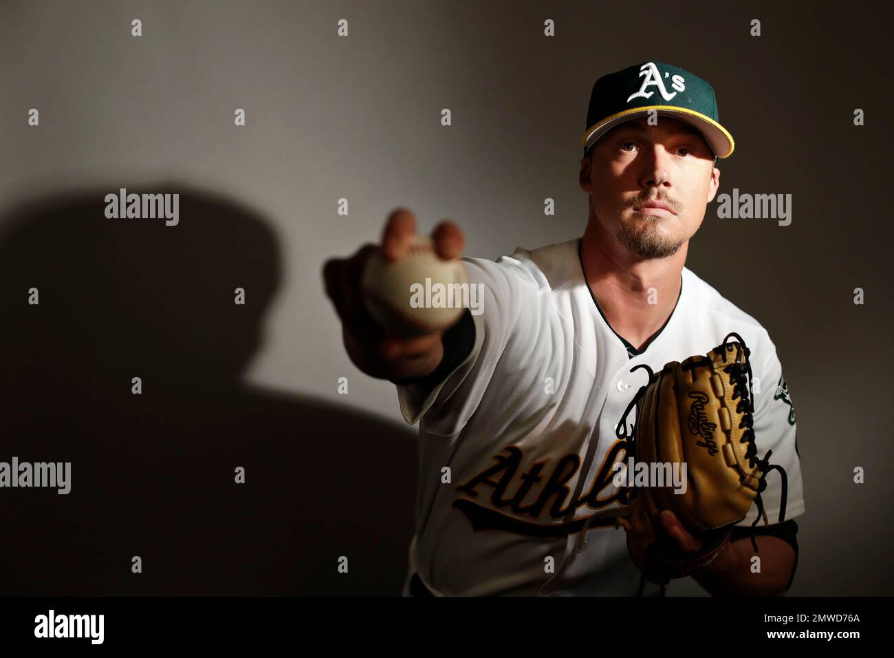 This is a 2017 photo of relief pitcher Tyler Sturdevant of the Oakland ...