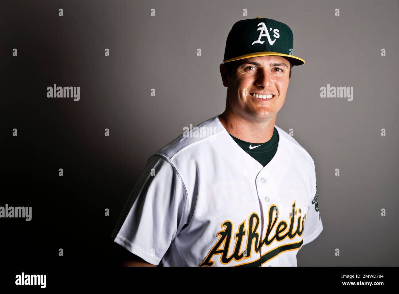 This is a 2017 photo of left fielder Jaycob Brugman of the Oakland ...