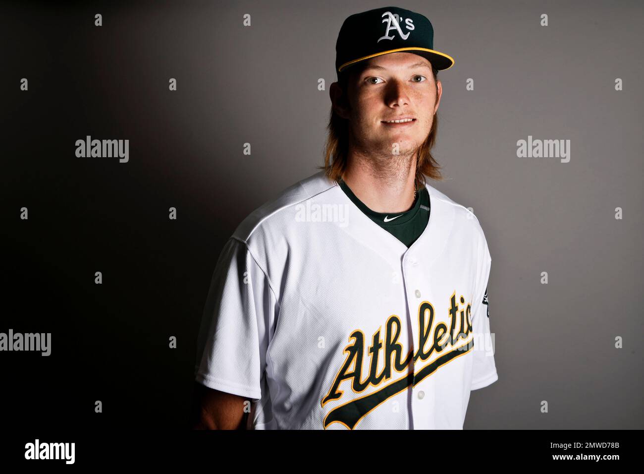 This is a 2017 photo of pitcher A.J. Puk of the Oakland Athletics ...