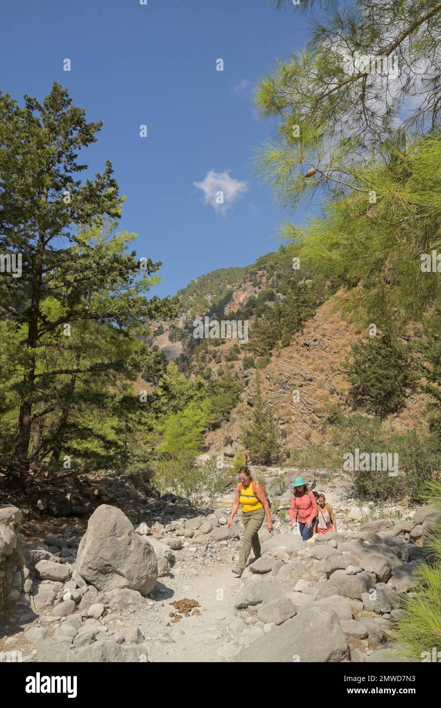 Hiking trail lower stage, Samaria Gorge, Crete, Greece Stock Photo - Alamy