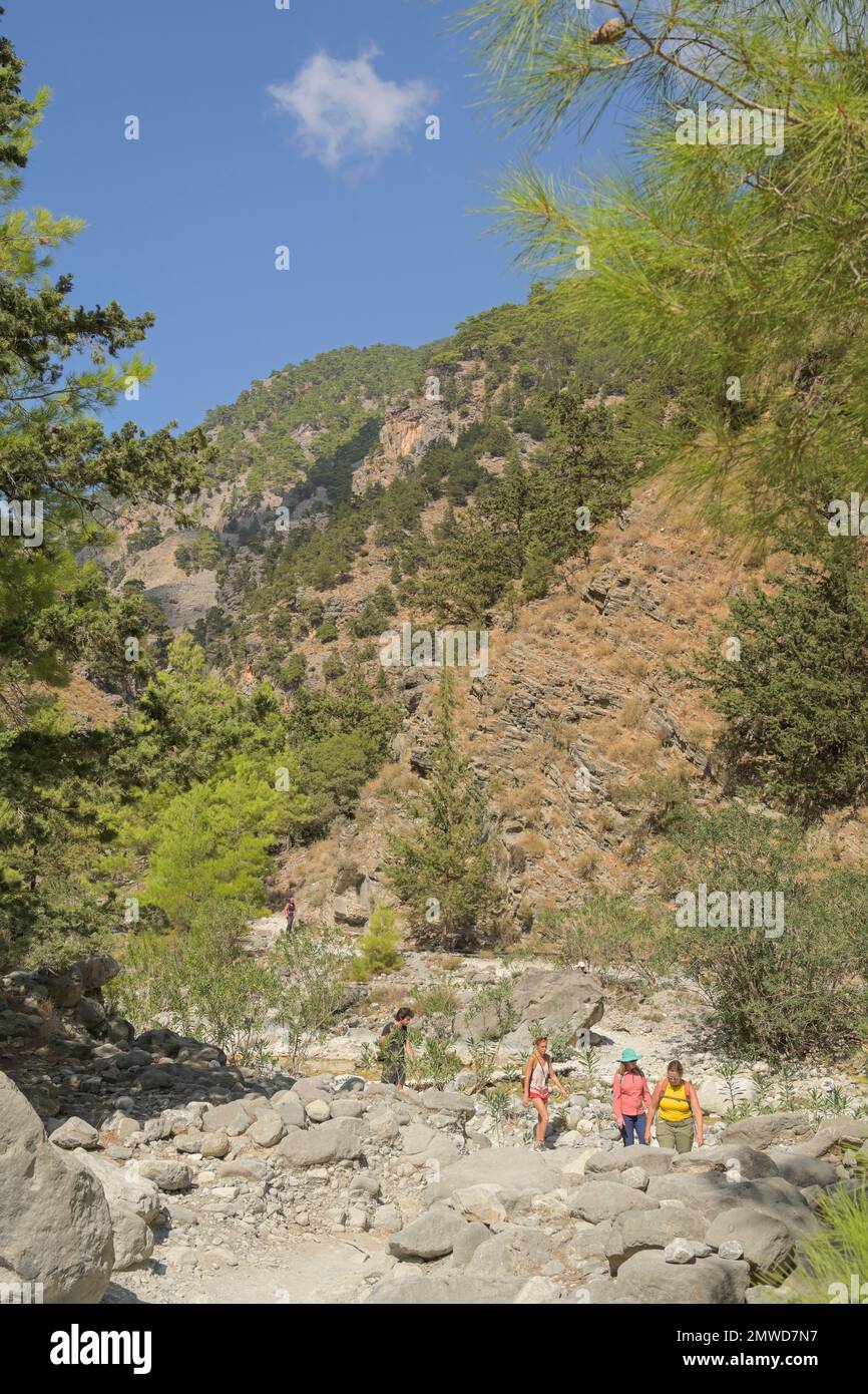 Hiking trail lower stage, Samaria Gorge, Crete, Greece Stock Photo - Alamy