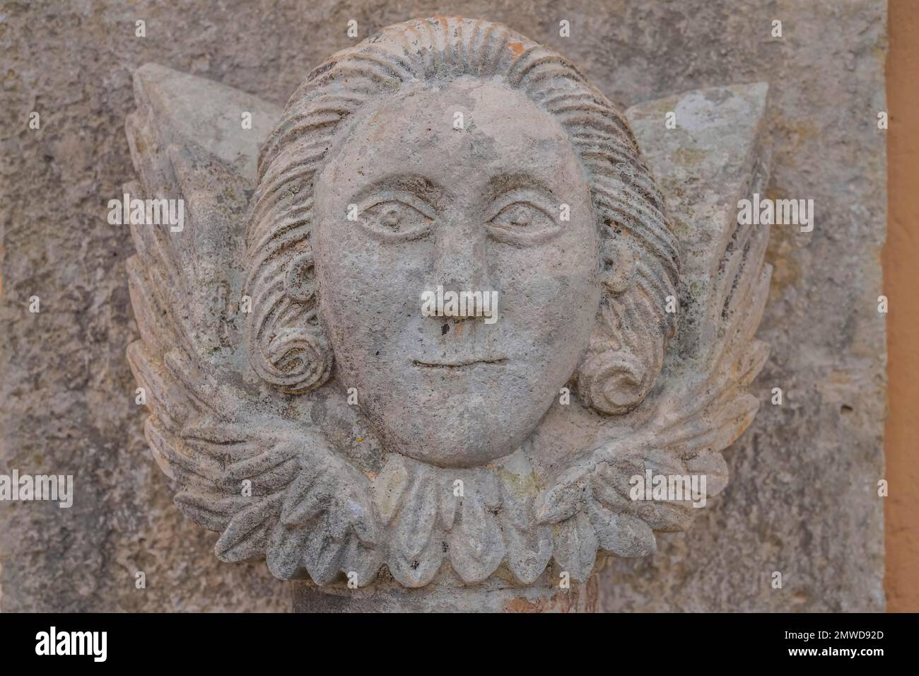 Stone statue, Agia Triada Monastery, Crete, Greece Stock Photo - Alamy
