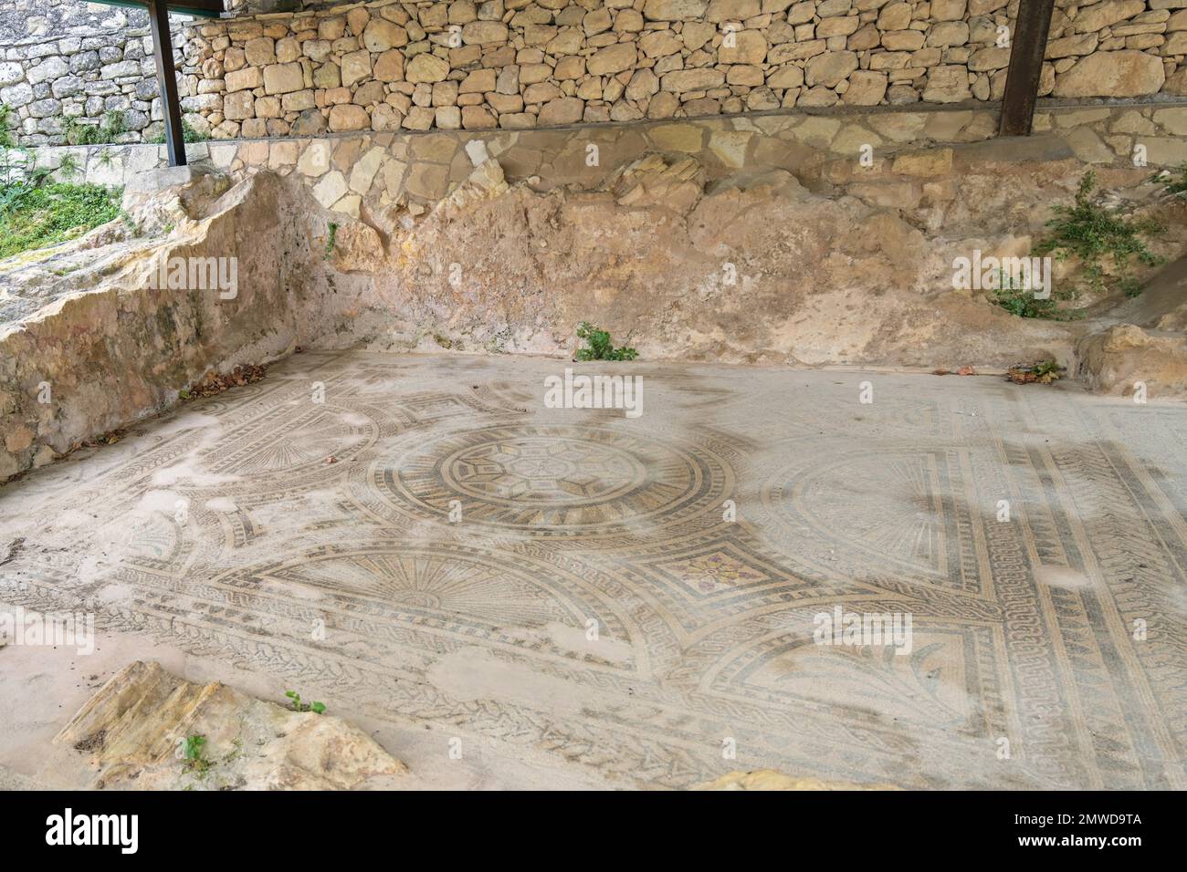 Lappa Mosaics, Mountain Village Argiroupoli, Crete, Greece Stock Photo ...