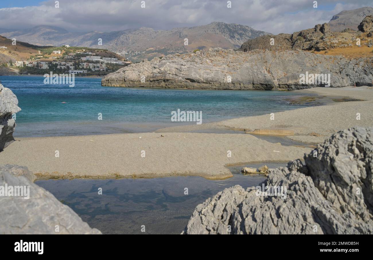 Sandy beach Ammoudi Beach, South Coast, Crete, Greece Stock Photo - Alamy